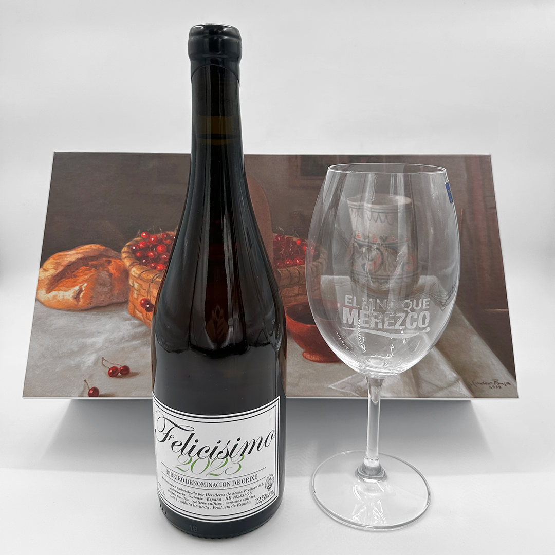 Estuche regalo con vino Felicísimo + Copa grabada – VINOS CON CARACTER